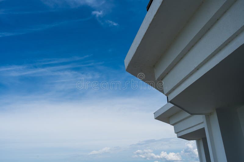 Building Corner Against Clear Blue Sky Stock Photo - Image of architect ...