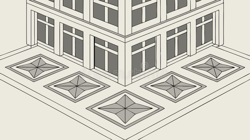 Building Corner Architectural Tiled Pattern Vector Art Design, Vector ...