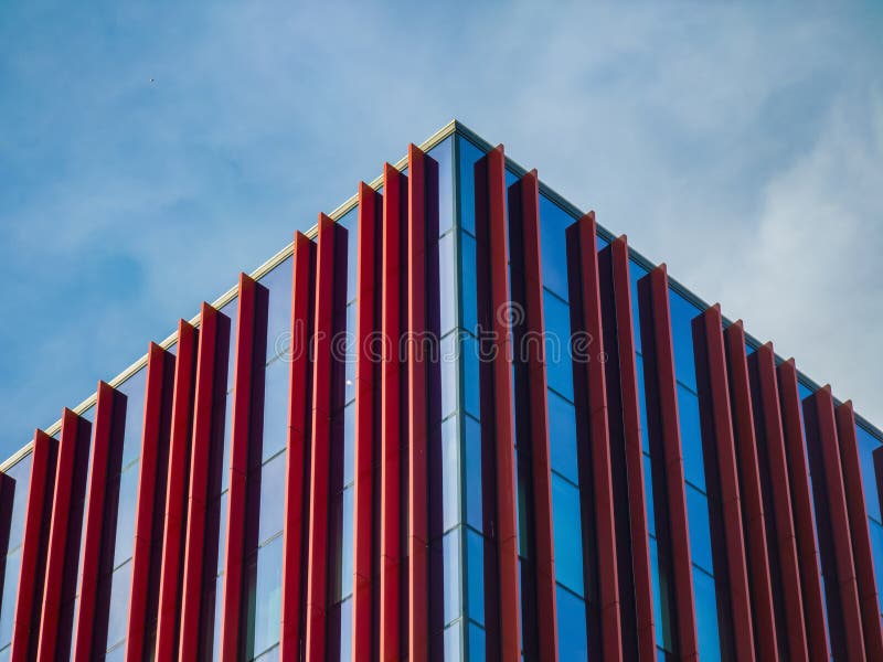Building Corner. Modern Architecture. Blue Sky on the Background Stock ...