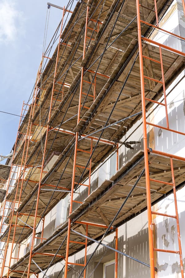 Building is Covered with Scaffolds Stock Image - Image of restoration ...