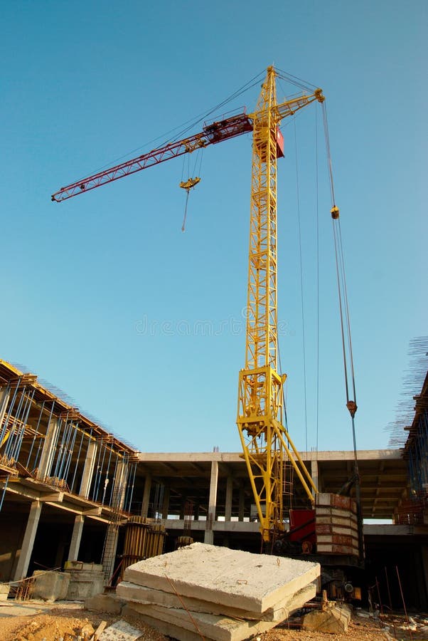 Building Crane and Construction. Stock Image - Image of business, city ...