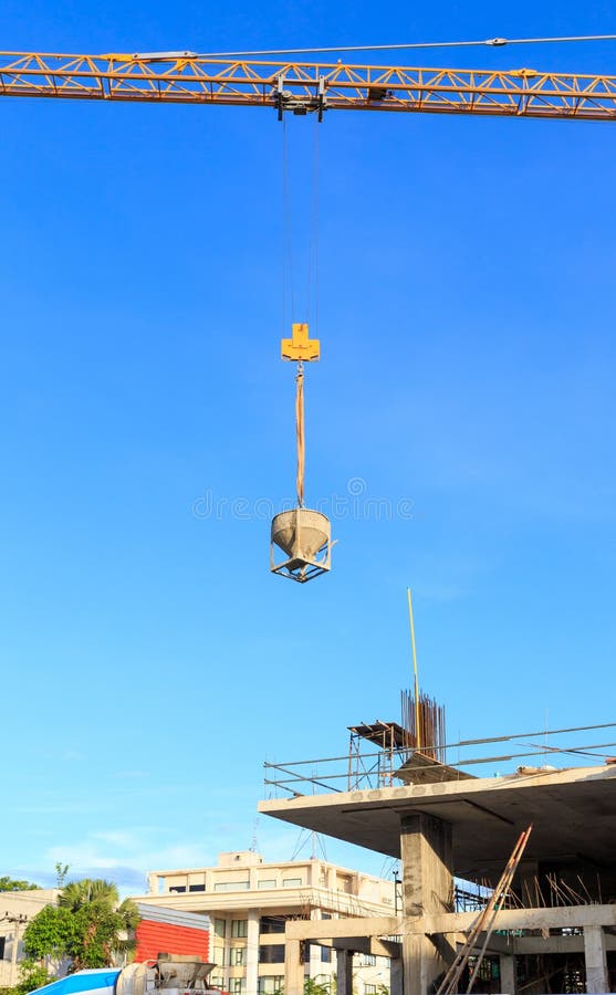 Building Crane and Construction Site Under Blue Sky Stock Photo - Image ...