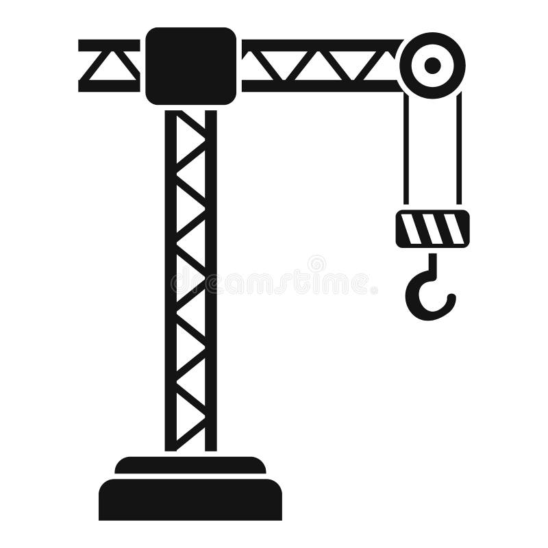 Building Crane Icon, Simple Style Stock Vector - Illustration of ...