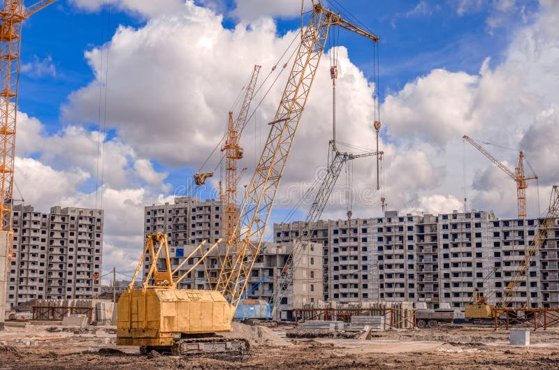 Construction of High-rise Building and Construction Machinery Stock ...