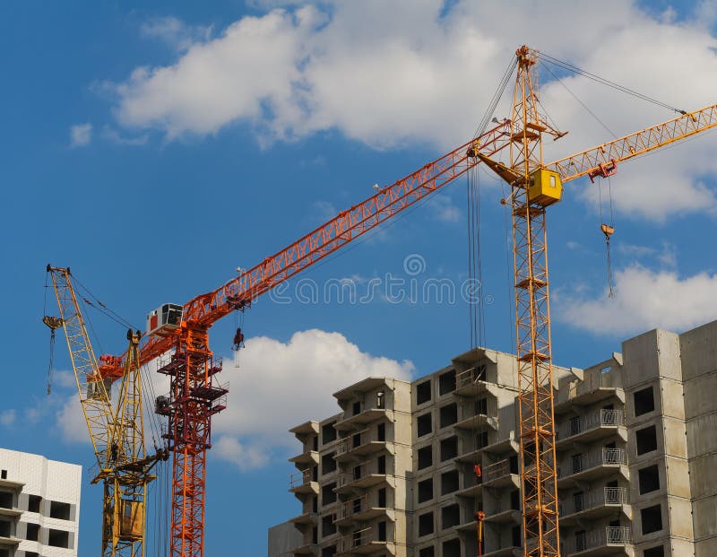 The Building Crane on Project Site Stock Image - Image of site, built ...