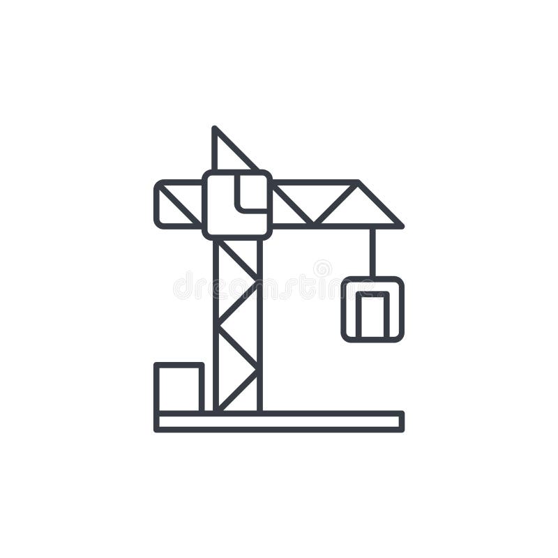 Building Crane Isometric Icon. 3d Line Art Technical Drawing. Editable ...