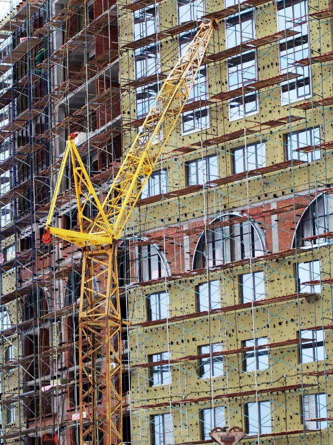 Building Crane and Building Under Construction Stock Photo - Image of ...