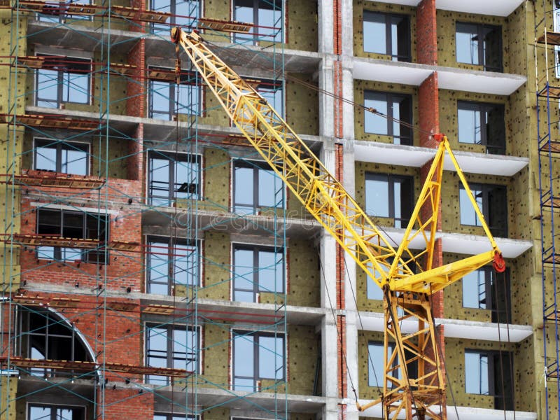 Building Crane and Building Under Construction Stock Photo - Image of ...