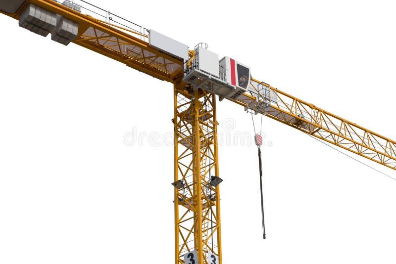 Building Crane on White Background Stock Image - Image of industry ...