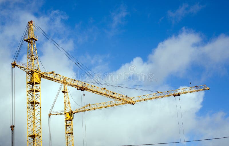 Building cranes stock photo. Image of engineering, development - 6944694