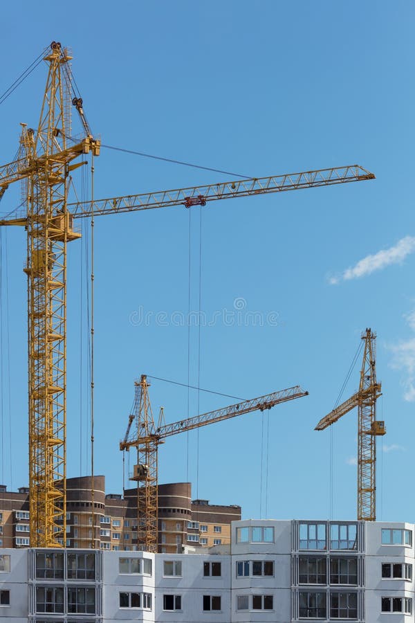 Building with Cranes stock image. Image of commercial - 94871813