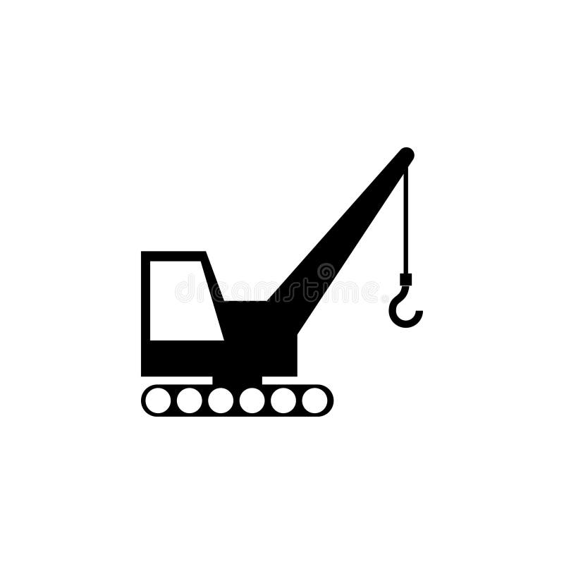 Building Crawler Crane Flat Vector Icon Stock Vector - Illustration of ...