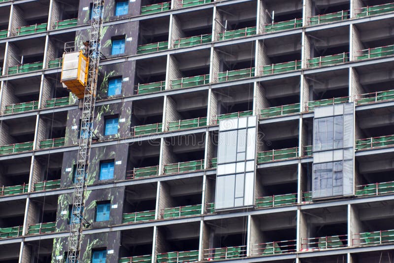 Building Curtain Wall in Construction. Stock Image - Image of china ...