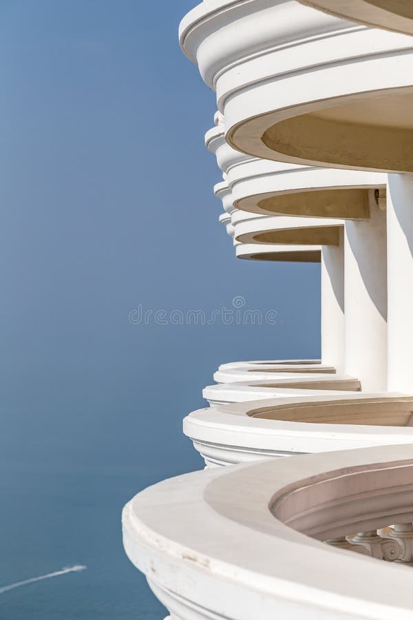 Building Curve Terrace stock image. Image of beach, morning - 69513227