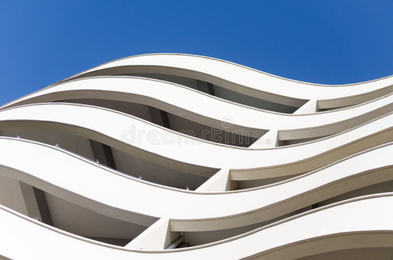 The Building with Curved Lines Stock Image - Image of constrution ...