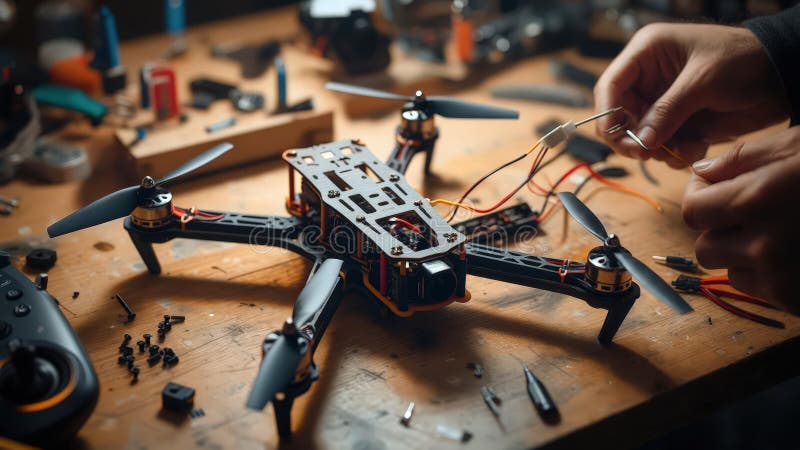 Building a Custom Drone in a Workshop with Detailed Components and ...