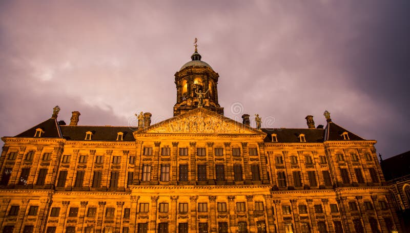 Building Dam Square Amsterdam Stock Photo - Image of europe, building ...