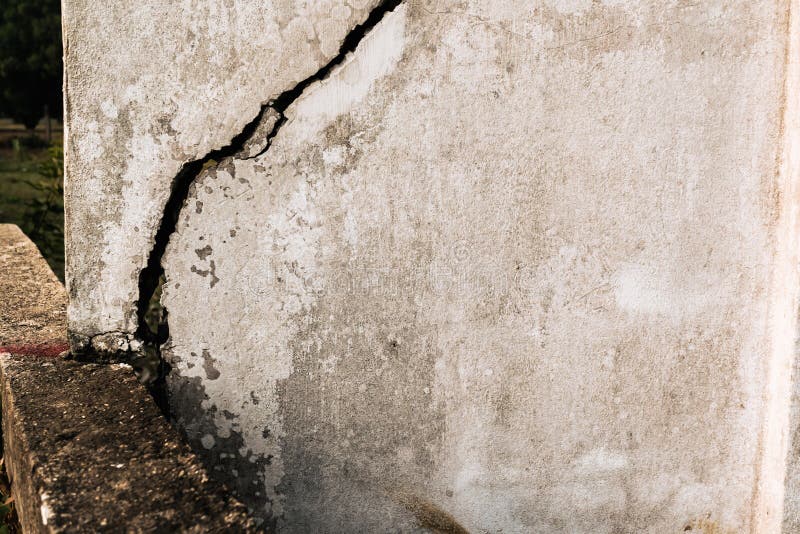 Building Damage Due To Improper Construction. Rupture. Railing Cracks ...