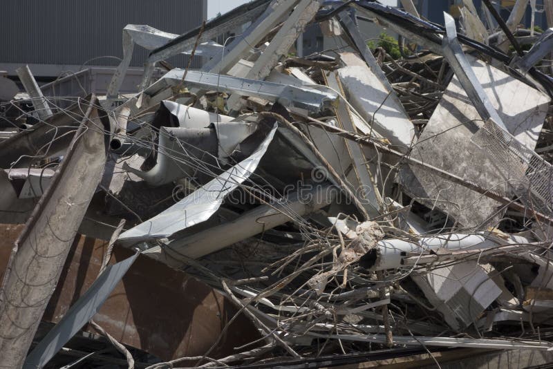 Building debris stock photo. Image of industrial, blue - 3236654
