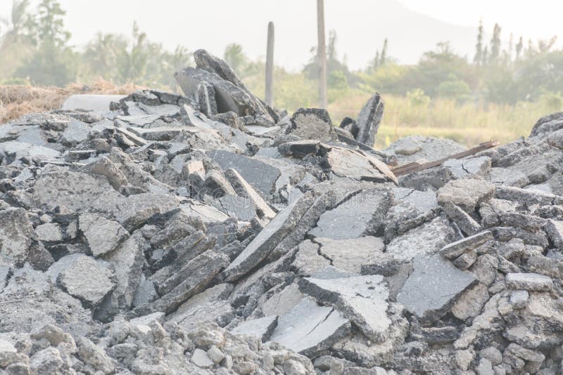 Debris after the Demolition of a Building Stock Image - Image of damage ...