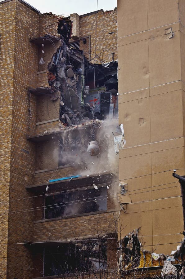 Wrecking Ball Smashing Building Rubble Stock Photos - Free & Royalty ...