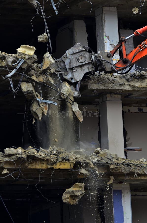 Building Demolition Collapsing Construction Tear Down Stock Image ...