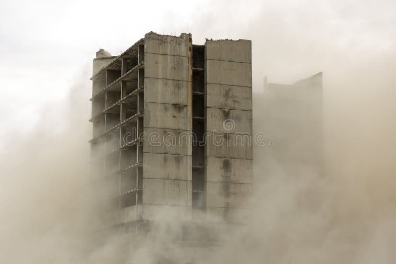 Building Demolition by Controlled Implosion Stock Photo - Image of ...