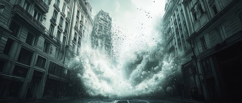 Building Demolition Destruction Cityscape Stock Illustration ...