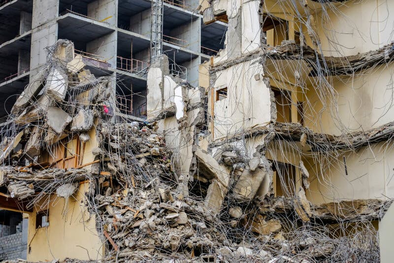 Building Demolition / Destruction Scene Stock Image - Image of ...