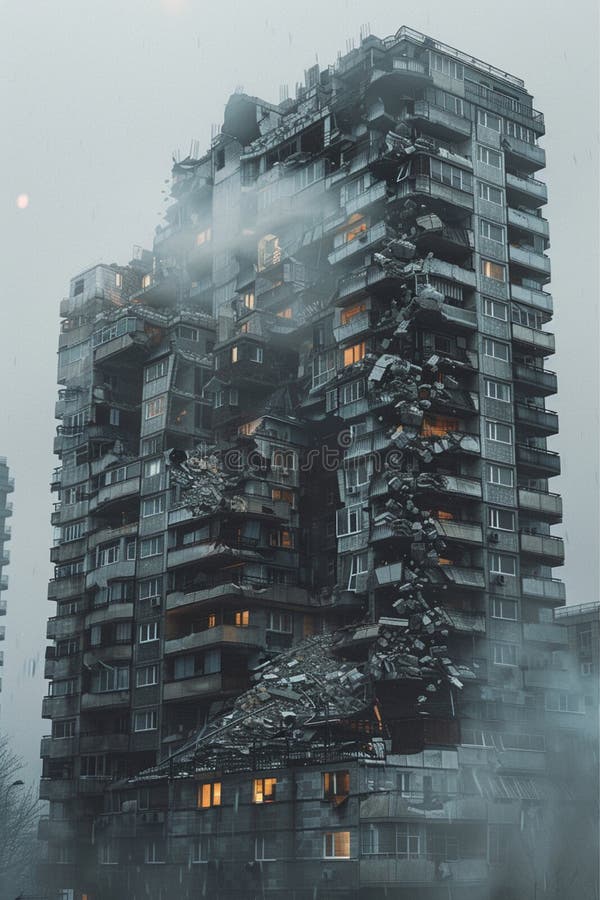 Building Demolition by Implosion Stock Illustration - Illustration of danger, wreck: 312324075