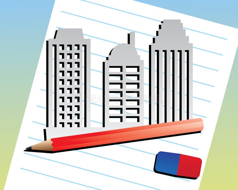 Building design on paper stock vector. Illustration of interior - 76411062