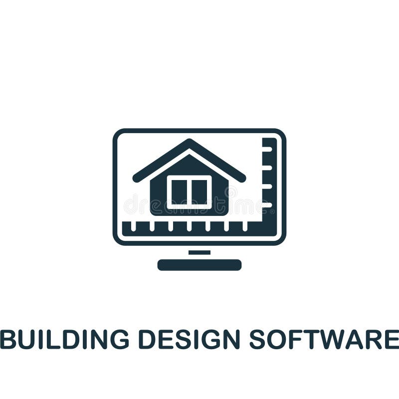 Building Design Software Icon. Monochrome Simple Sign from Construction ...