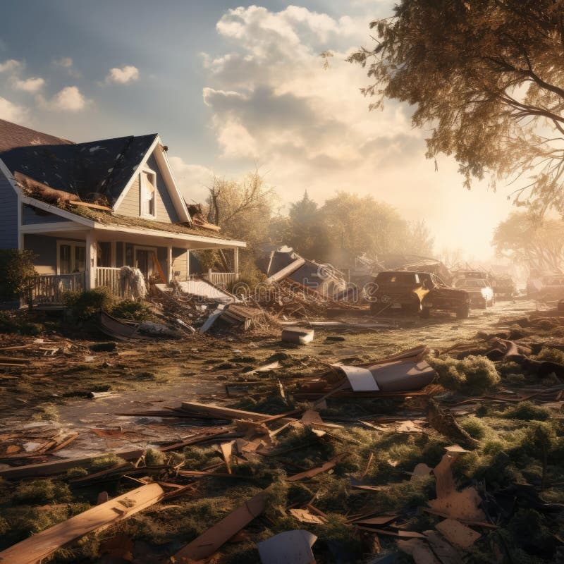 A Building Destroyed by a Tornado Stock Photo - Image of windstorm ...