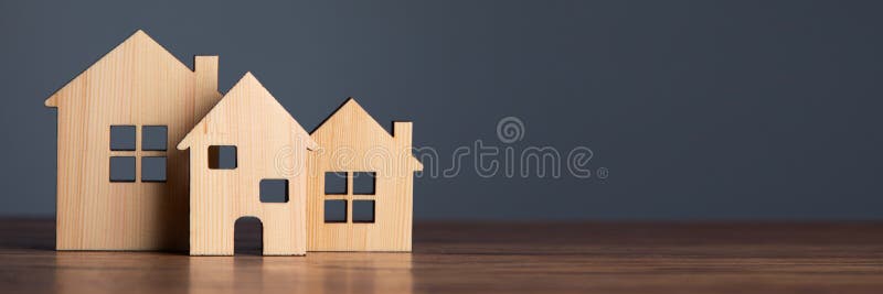 Building Different Wood House Model Stock Photo - Image of sale ...