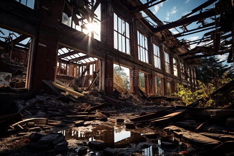 A Building in Disarray, Its Windows Shattered and Infrastructure ...