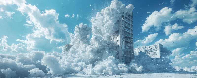 A Building Dissolving into a Series of Particles, Then Re-forming ...