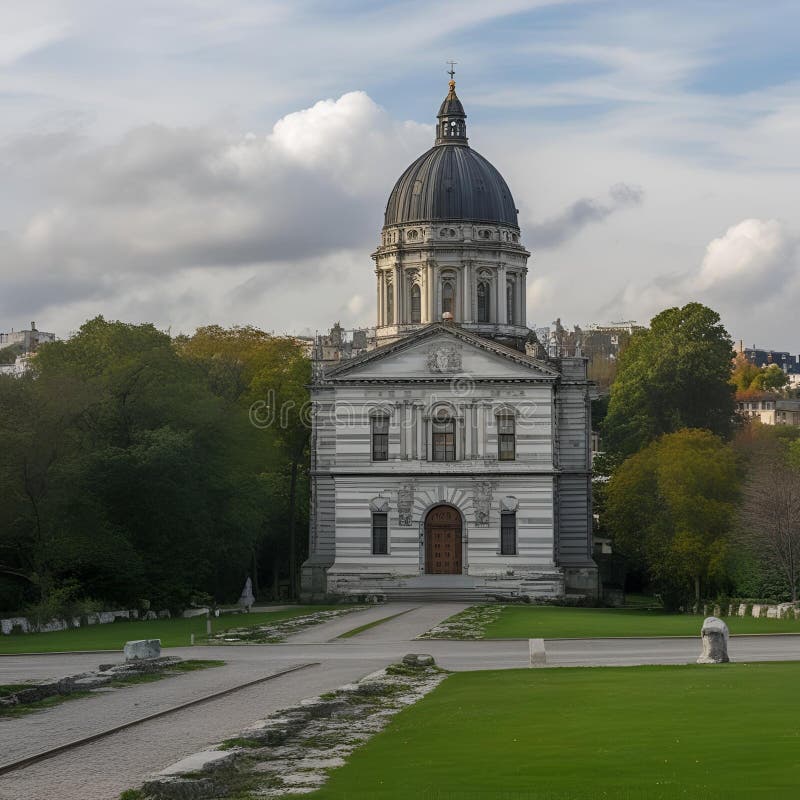 A Building with a Dome on Top Stock Illustration - Illustration of ...