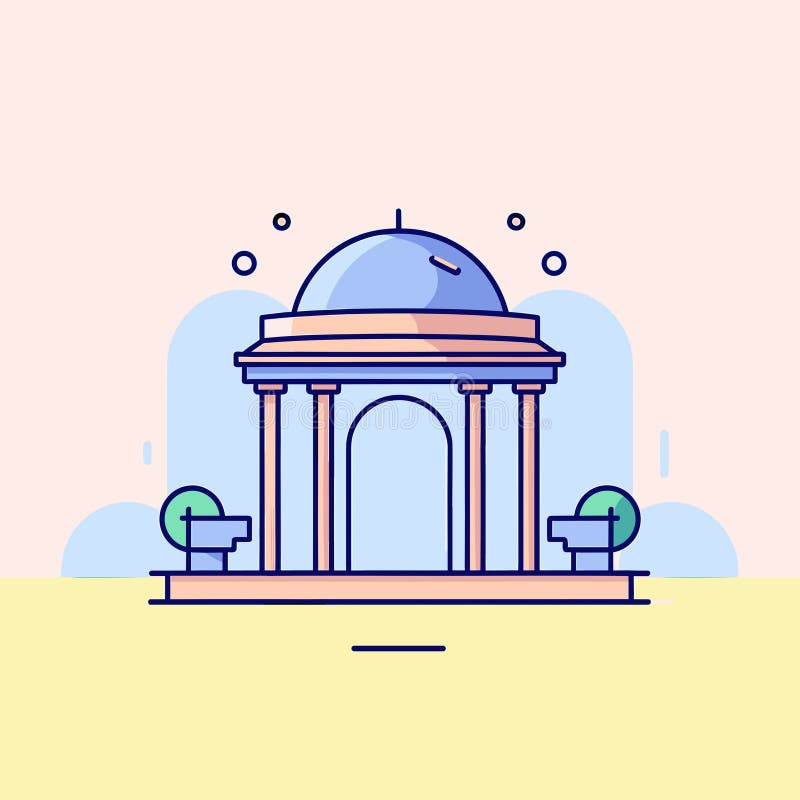 Vector of a Building with a Dome on Top in a Flat Icon Style Stock ...