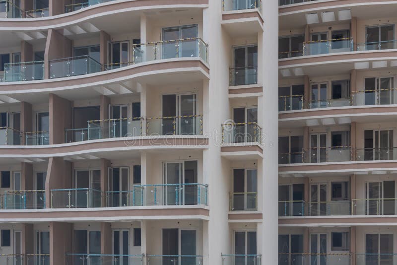 A Building with Doors, Windows and with Modern Looking Exteriors Stock ...