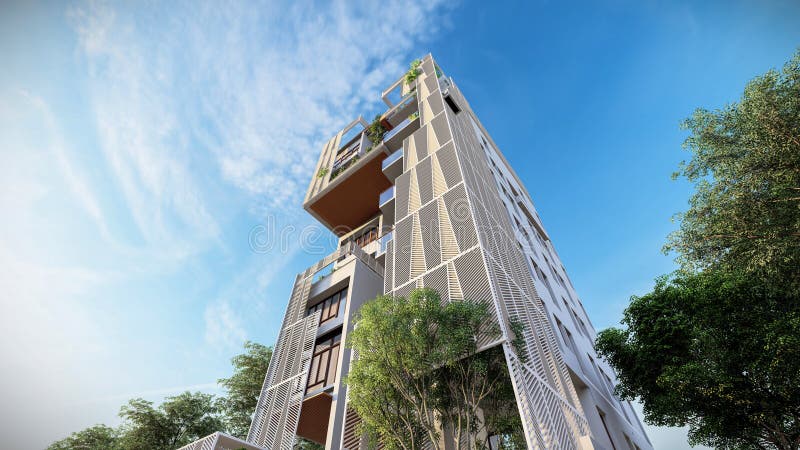 Building Dreams 3D Renderings of Modern Architectural Concepts Stock ...