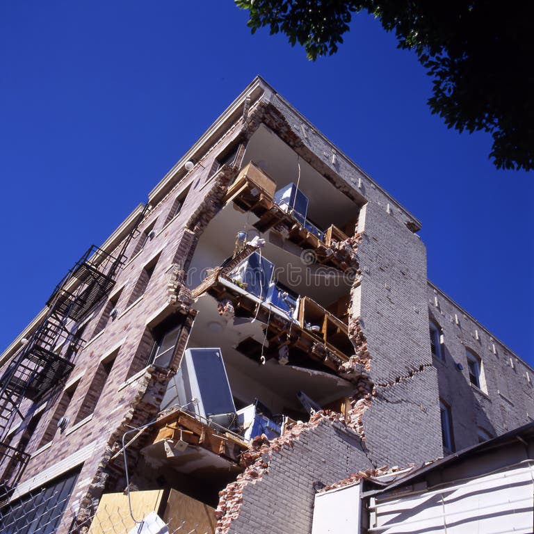 Building after earthquake stock image. Image of richter - 2377879