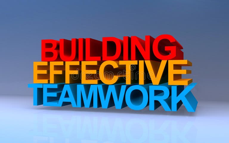 Building Effective Teamwork on Blue Stock Illustration - Illustration ...