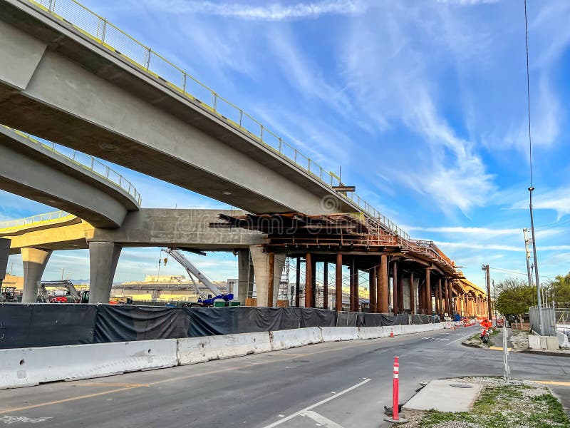 Bracing and Support in Place for a Overhead Freeway Construction ...