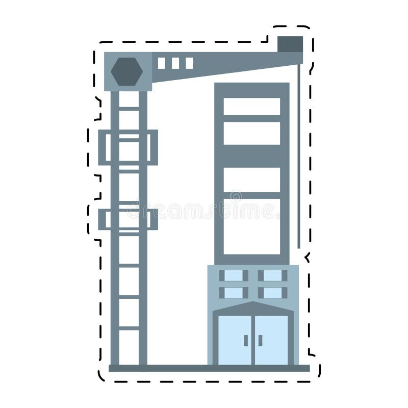 Building Elevator Construction Structure Cut Line Stock Illustration ...