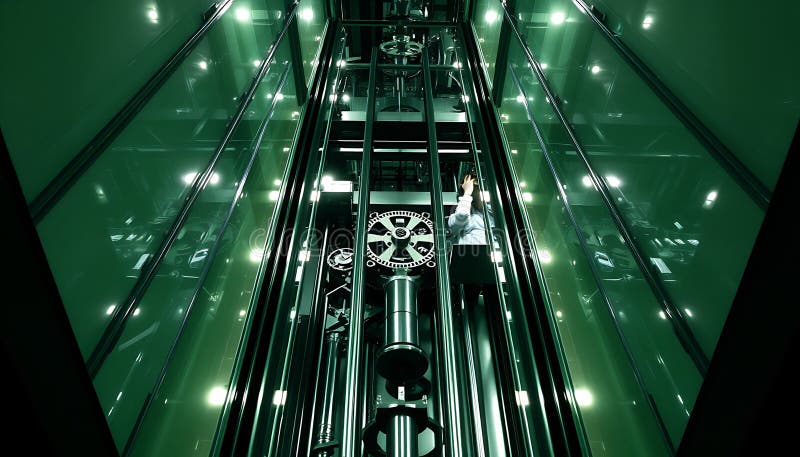 Building Elevator Interior, Modern Lift and Urban Design Generative AI ...