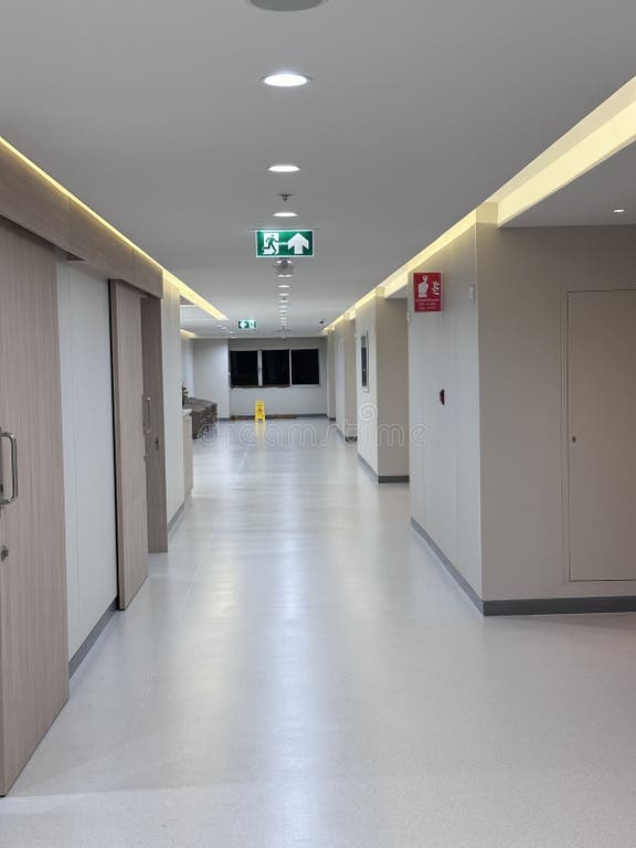 Building Emergency Exit with Exit Sign and Fire Extinguisher Stock ...