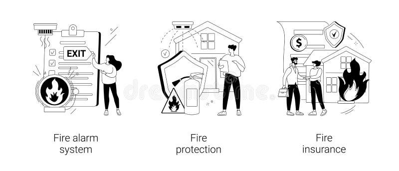 Building Emergency Protection Abstract Concept Vector Illustrations ...