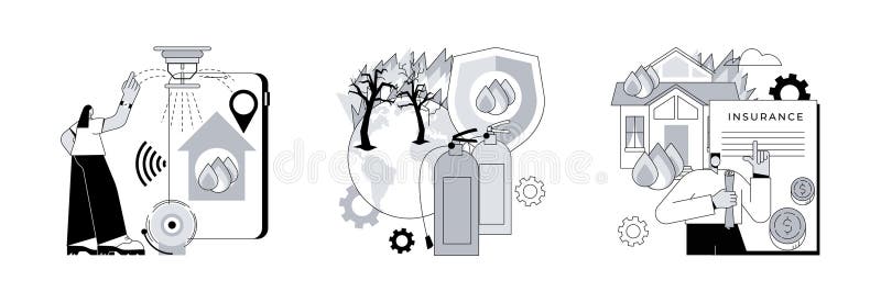 Building Emergency Protection Abstract Concept Vector Illustrations ...