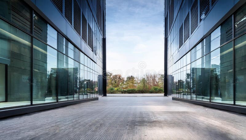Building with Empty Glass Showcase Stock Image - Image of feel, facade ...