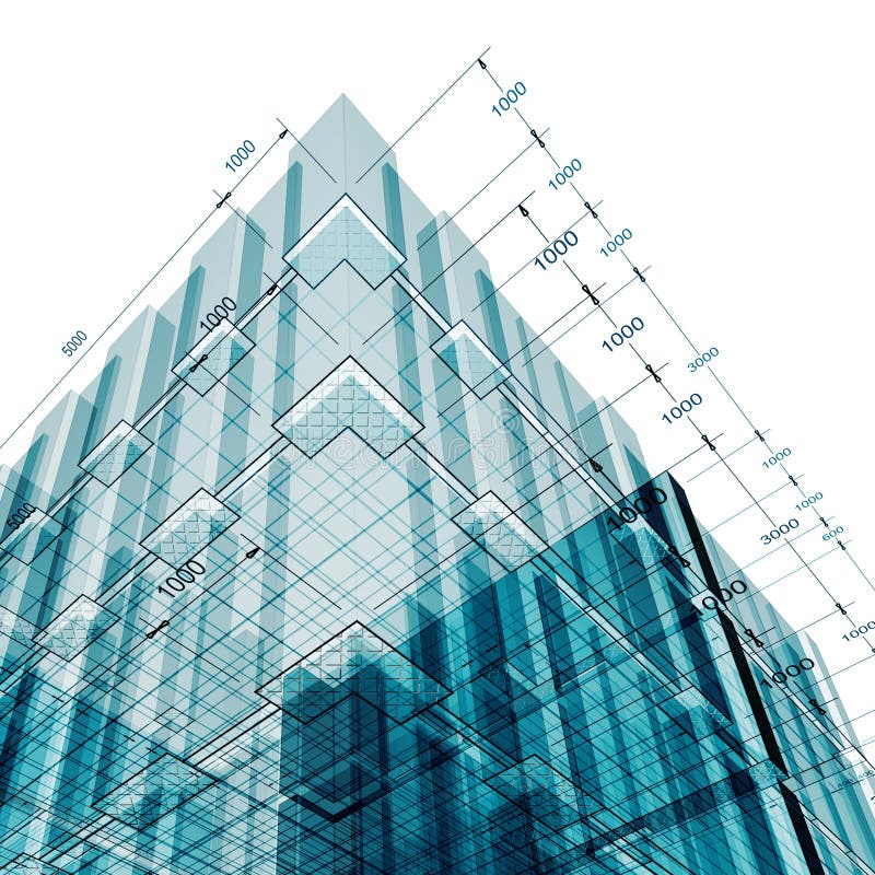 Building Blueprint on White Stock Illustration - Illustration of ...